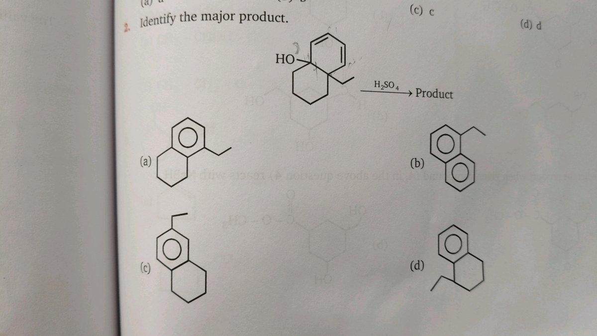 Identify the major product. Given the reaction: HO