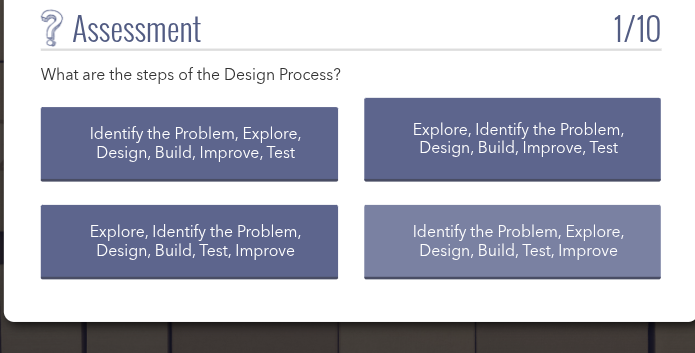 What are the steps of the Design Process? A. Identify the Problem, Explo..