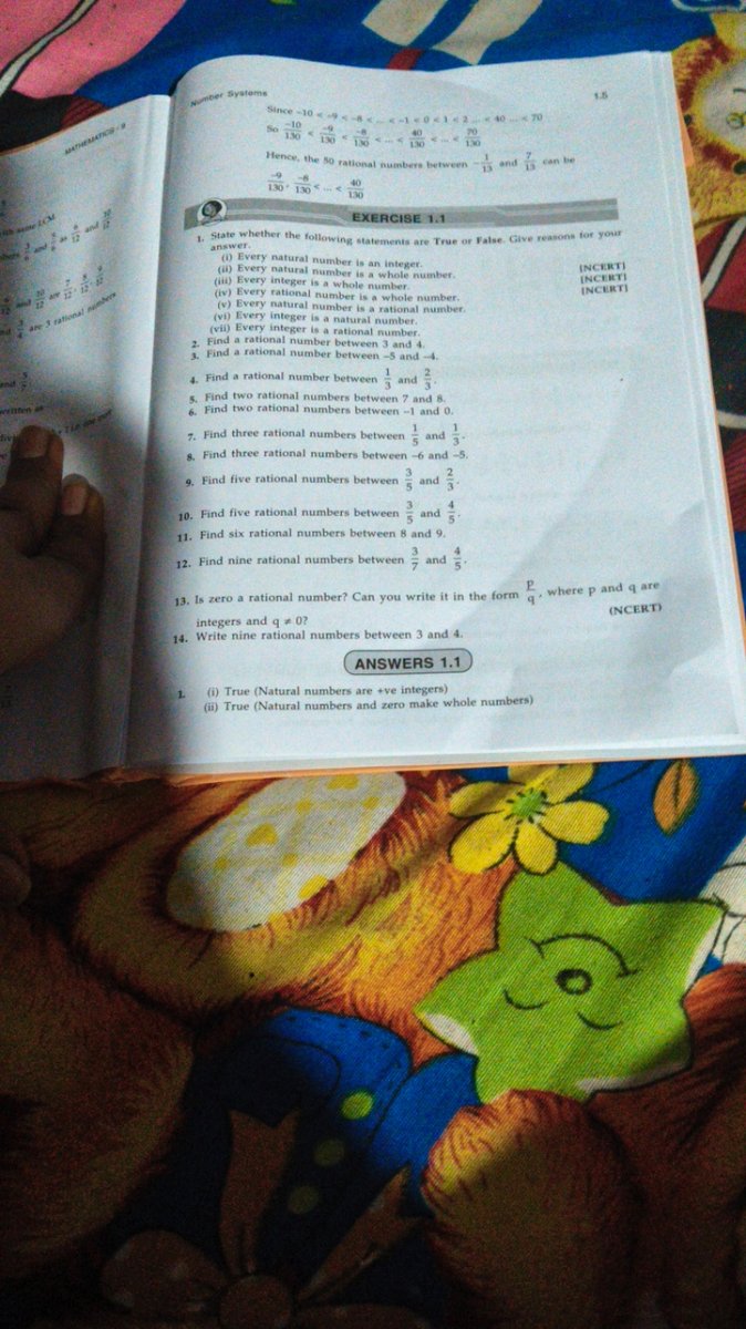 EXERCISE 1.1 State whether the following statements are True or False. G..