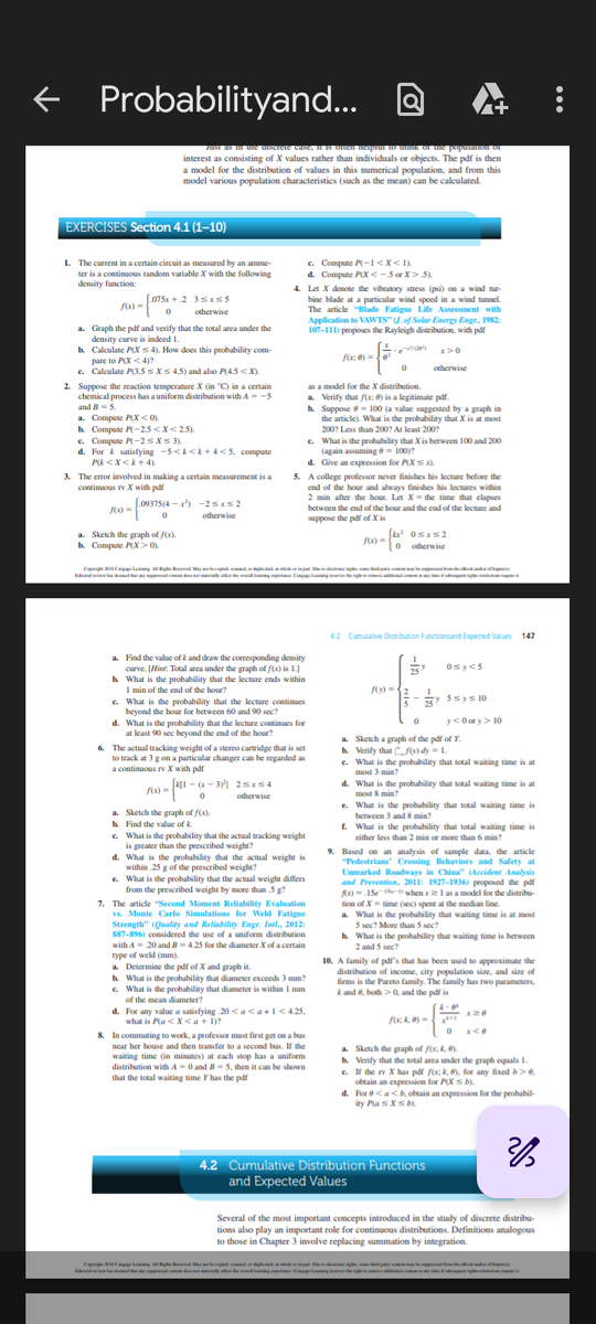 EXERCISES Section 4.1 (1-10) The current in a certain circuit as measure..