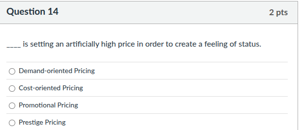 __ is setting an artificially high price in order to create a feeling of